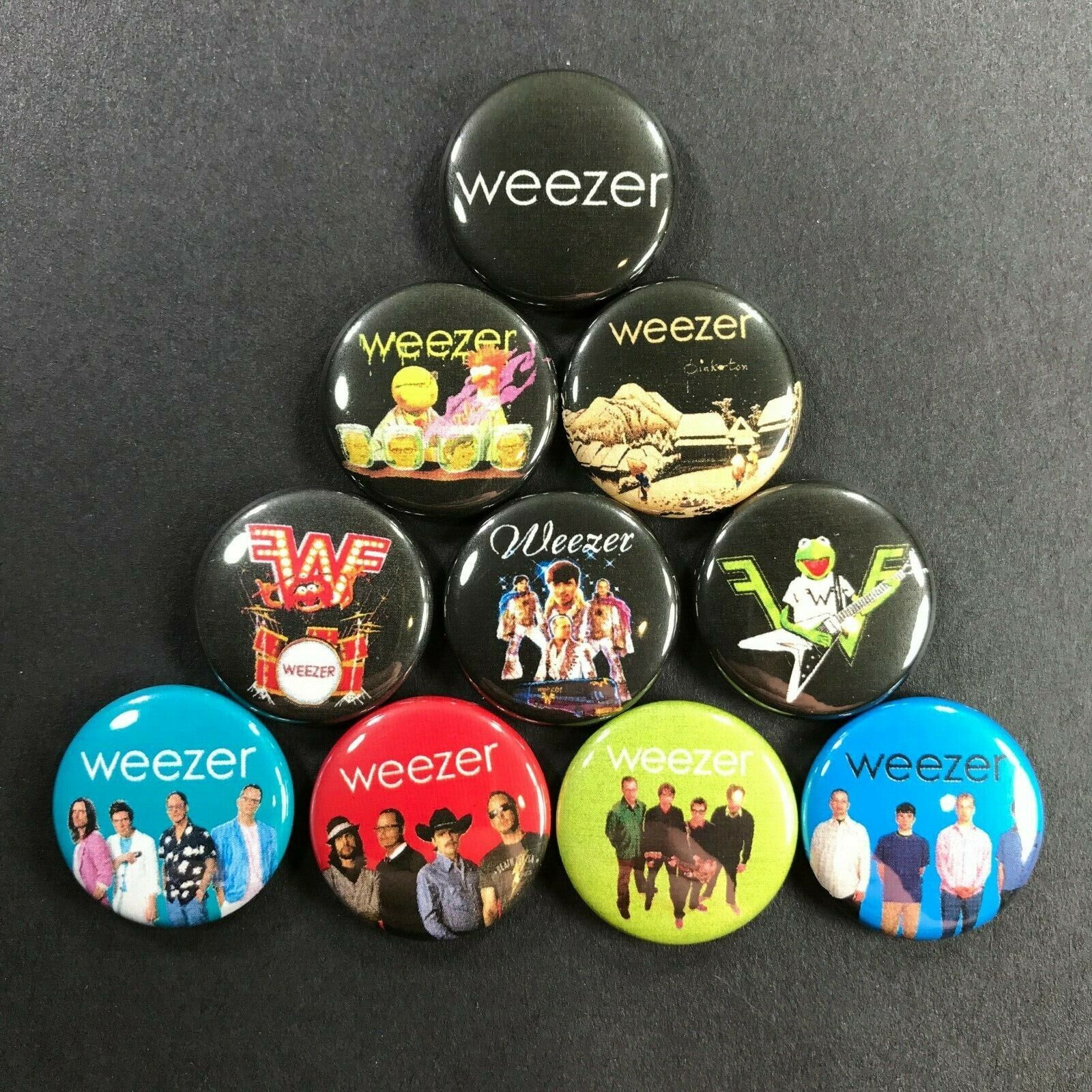 Weezer 1" Button Pin Set Rivers Cuomo Hard Rock Pop Indie Emo Band | eBay