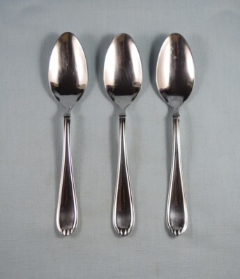 Oneida Stainless China SINCLAIR 3 Oval Soup Spoons 7" | eBay