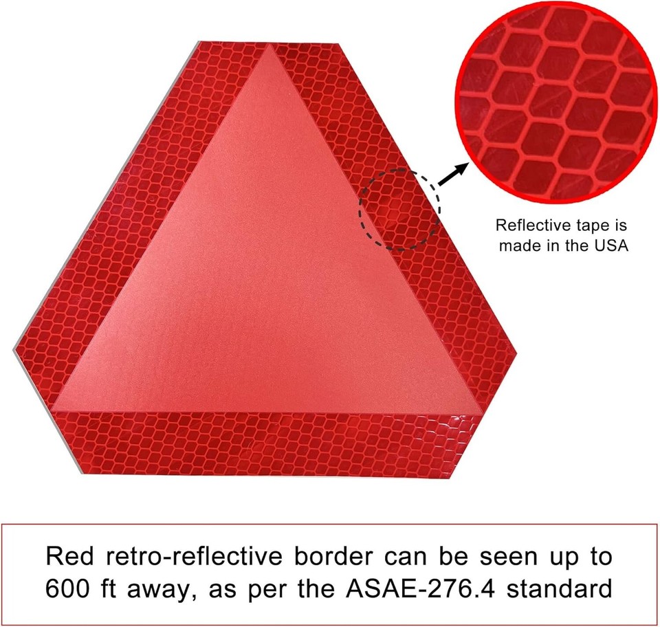 Slow Moving Vehicle Sign 2 Pack 7 x 8 Diamond Grade Reflective Slow ...