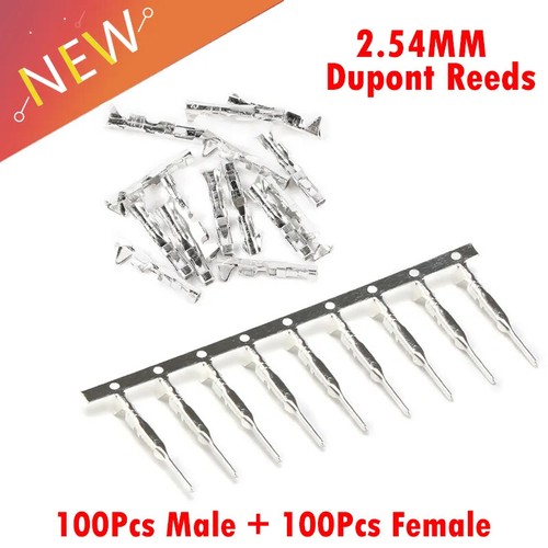 Dupont Terminal Pins 200pcs Male + Female 2.54mm Connector Crimp | eBay