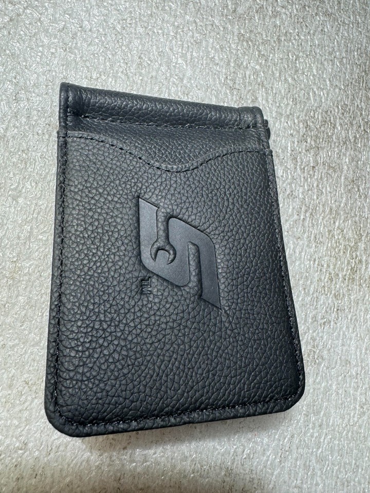 Snap On Tools Black Leather Money Clip Bi-Fold Wallet Wrench Logo | eBay