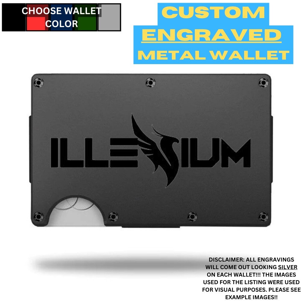 ILLENIUM EDM DJ Logo Custom Laser Engraved Onto An Aluminum Wallet | eBay