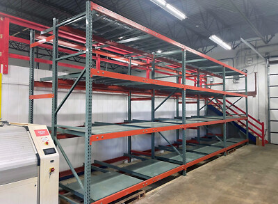 4 Levels - 2 Deep Push Back Pallet Racking - Interlake Warehouse ...