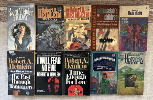 Lot of 10 Vintage Science Fiction Paperbacks by Robert A. Heinlein | eBay