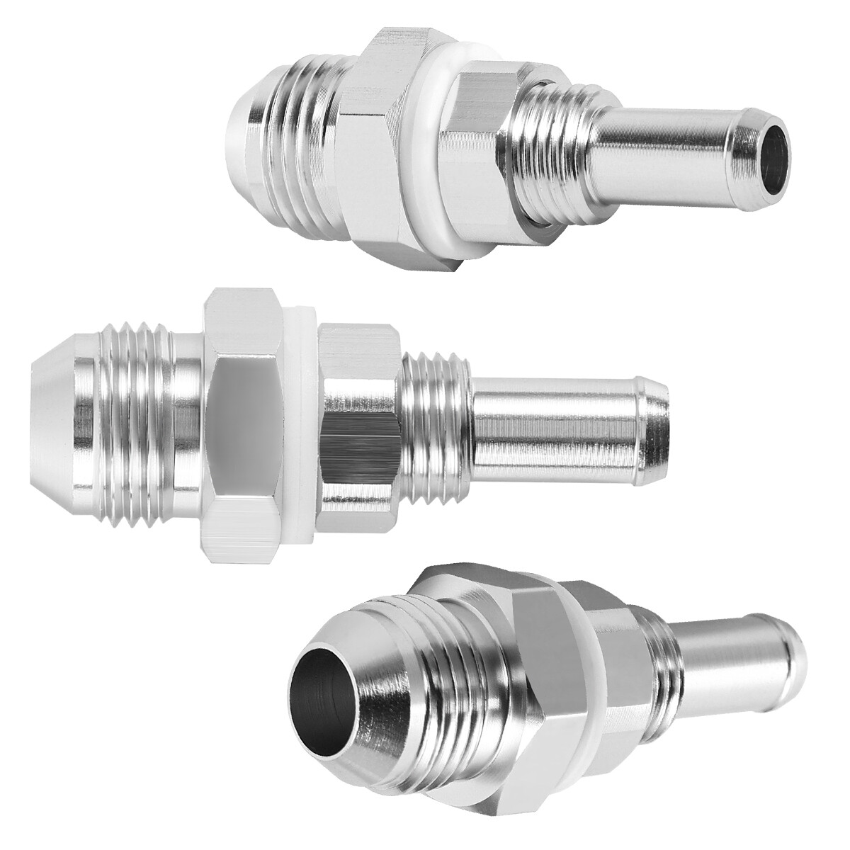 8AN AN8 Male Flare Bulkhead To 3/8" Hose Barb Fuel Tank Fitting Adapter ...