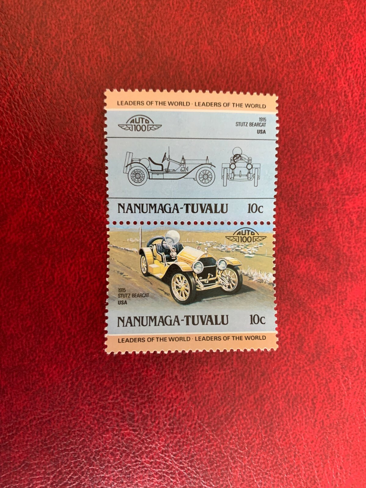 TUVALU NANUMAGA 1984-7 MNH AUTO 100 CLASSIC CARS STUTZ BEARCAT 1915 USA ...