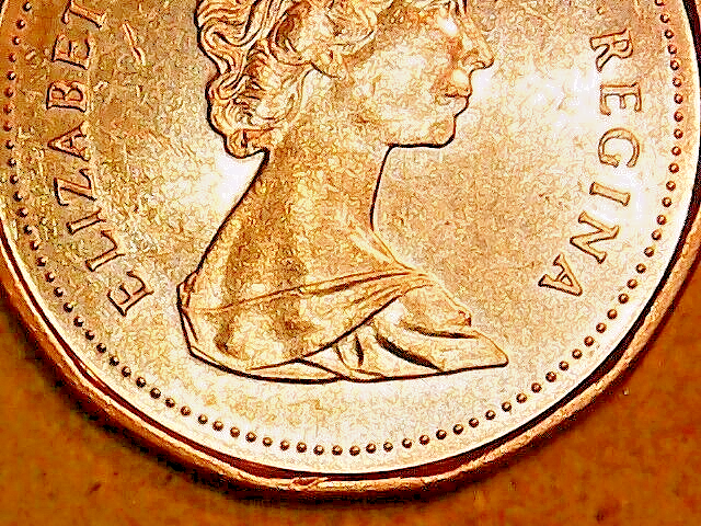1985 Canada Cent Blunt 5 BU High-Grade Red Die-Clash Box Around 8 ...