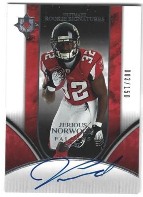 JERIOUS NORWOOD 2006 ULTIMATE COLLECTION AUTO ROOKIE #3/150 FALCONS ...