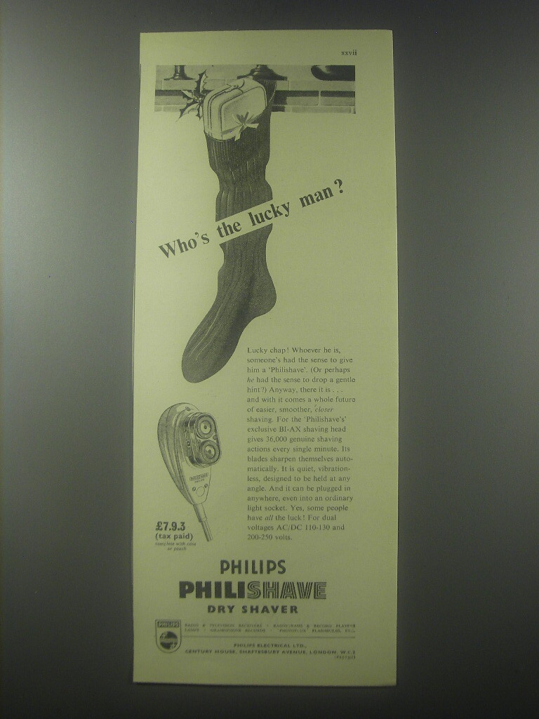 1954 Philips Philishave Dry Shaver Ad - Who's the lucky man? | eBay