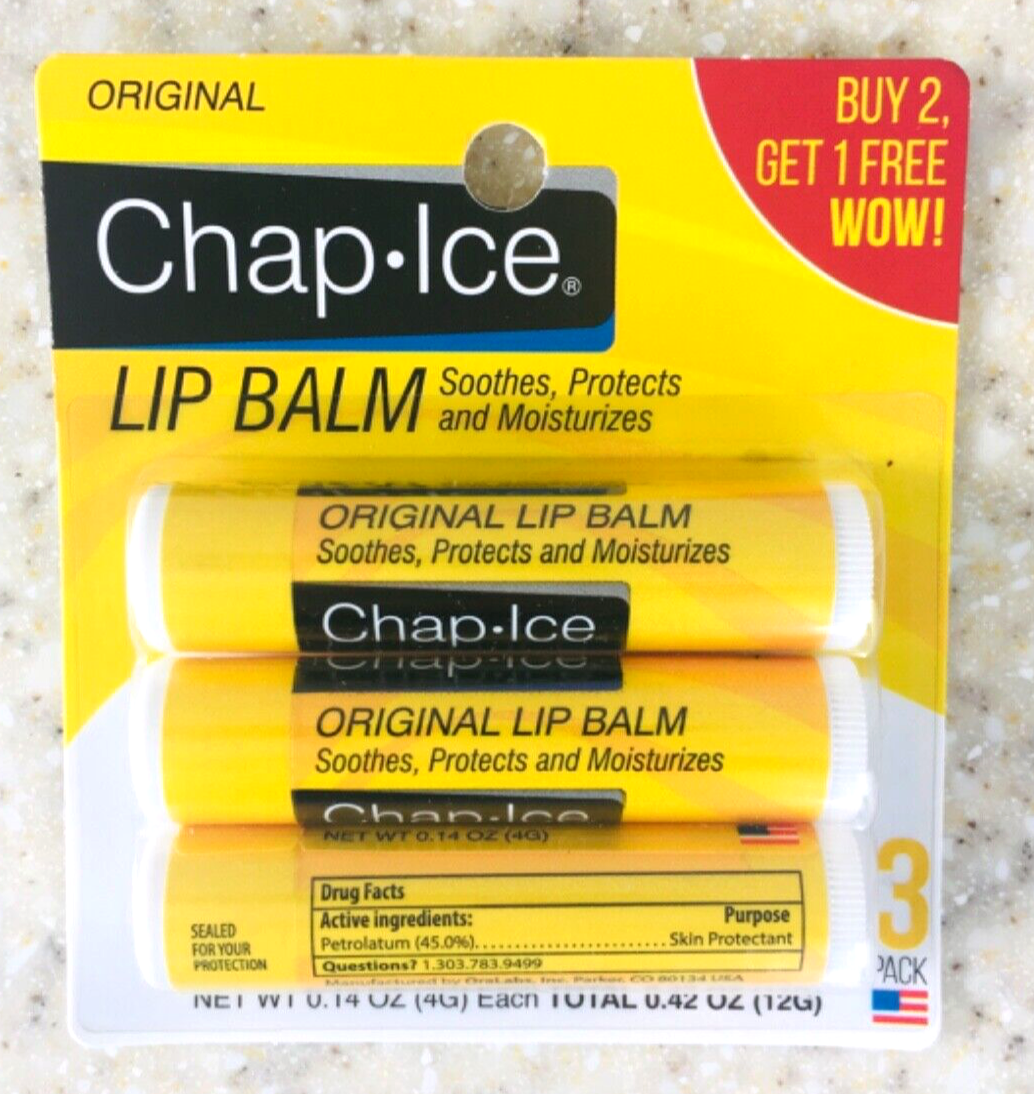 3 OraLabs Chap-Ice ORIGINAL Lip Balm 0.14oz Set/Pack of 3 | eBay