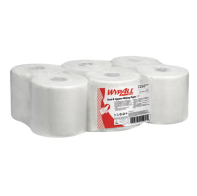 Pack Of 6 Wypall L10 Food and Hygiene Centrefeed Tissue Rolls White ...