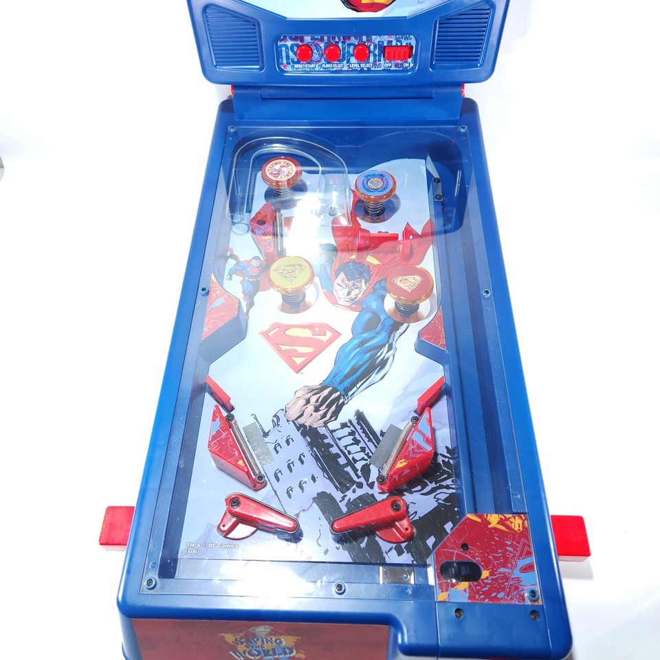 Superman Tabletop Pinball Machine Saving the World Works Rare | eBay