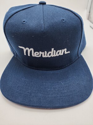 NEW Meridian Skateboards Company Hat Cap Blue White Embroidery Snapback ...