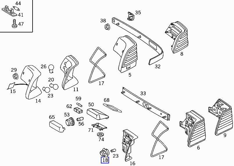 Mercedes Brake Stop Tail Light Lamp Bulb Holder Socket A1408260182 New ...