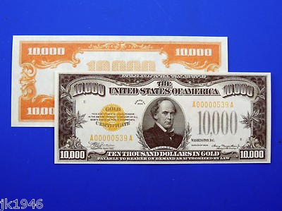 Reproduction $10,000 1934 Gold US Paper Money Currency Copy | eBay