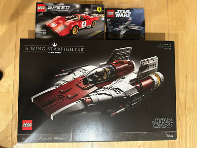 Lego Random Lot Of 3 Sets UCS A-Wing, Speed Champions Ferrari, X-Wing ...