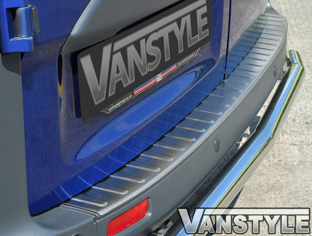 FORD TRANSIT CUSTOM 12-23 REAR BUMPER PROTECTOR BRUSHED STAINLESS STEEL ...
