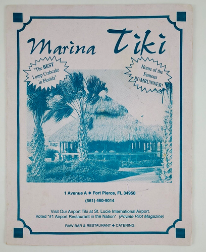 1990s Fort Pierce FL Original Marina Tiki Bar Vintage CLOSED Restaurant ...