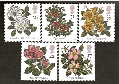 1991 Great Britain Sc# 1382-86 - Beautiful set of flowers - roses. MNH ...