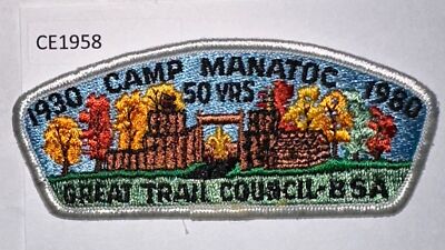 Boy Scout CSP Great Trail Council Camp Manatoc 50th Anniversary | eBay