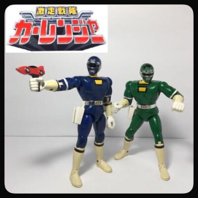 Power Rangers TURBO Carranger Action Figure Green Blue set BANDAI Japan ...