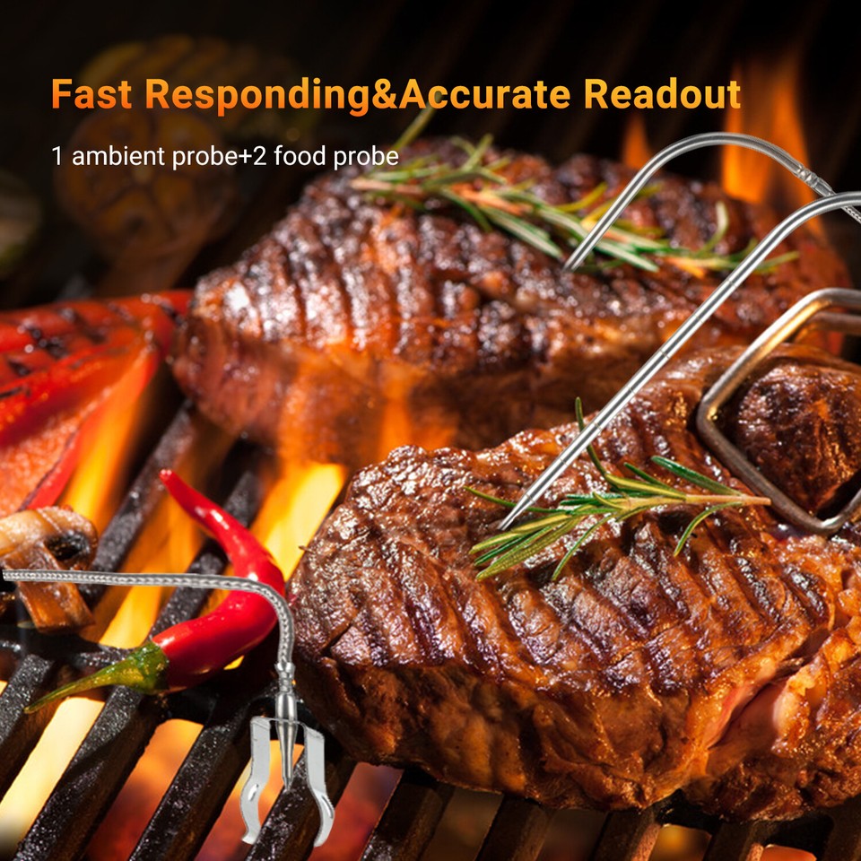 WiFi Smokers Controller BBQ Thermometer Bluetooth Oven Cooking Meat APP ...
