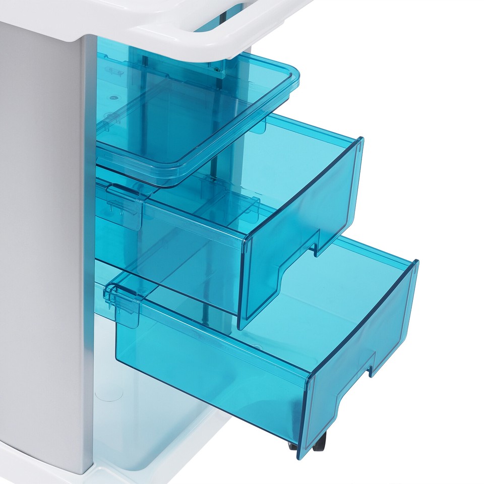 Medical Beauty Trolley Carts Mobile Cart Instrument With 3 Trays 360 ...