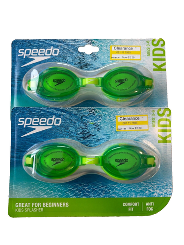 Speedo- Kids Splasher Swimming Goggles, Ages 3-8, 2 Pack Blue/Green | eBay