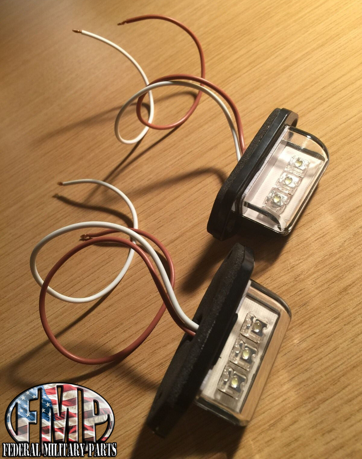 Pair License Plate Light LED Small 24v for M998 Military HUMVEE Hummer ...