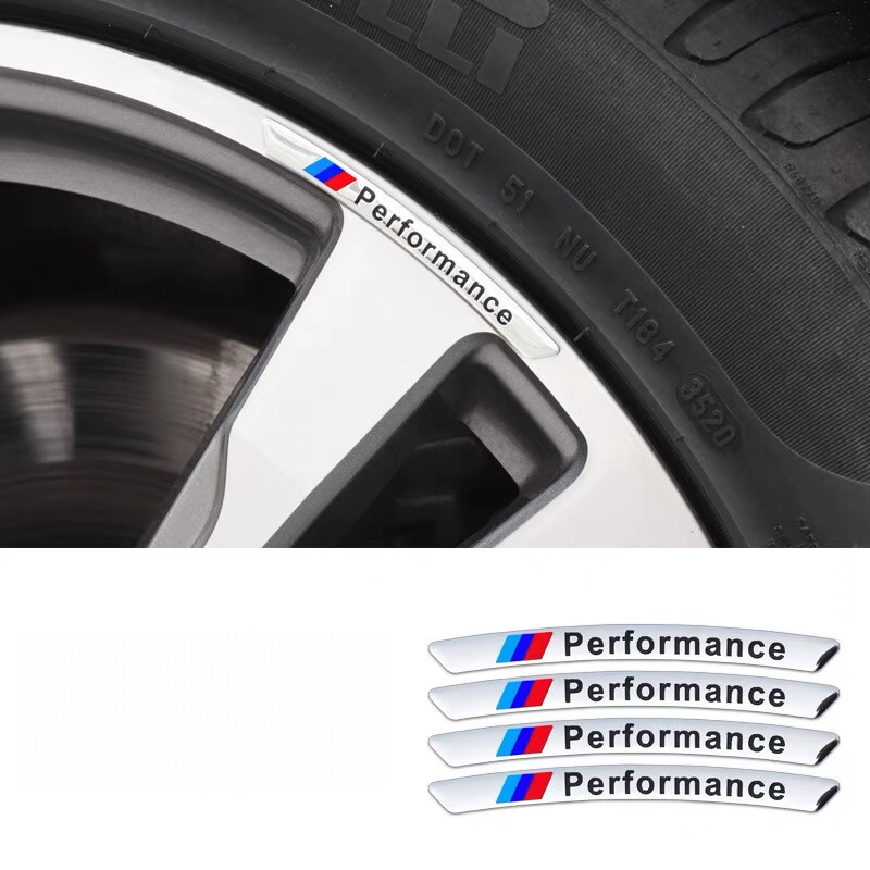 4pcs for BMW Performance Wheels Aluminum Sticker decal Badge Emblem M ...