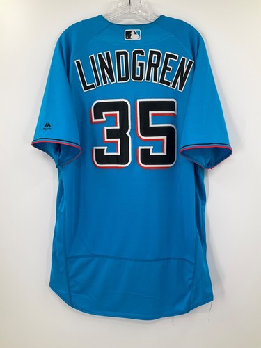 JEFF LINDGREN #35 MIAMI MARLINS GAME USED JERSEY SPRING TRAINING SIZE ...
