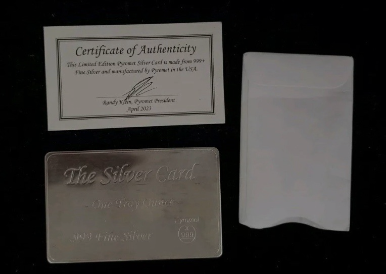 Pyromet The Silver Card One Troy Ounce .999 Fine Silver W/COA BEST DEAL ...