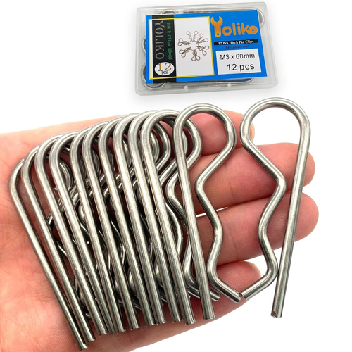 12 Pcs Heavy Duty Stainless Steel Cotter Pin R Clip Spring Retaining ...