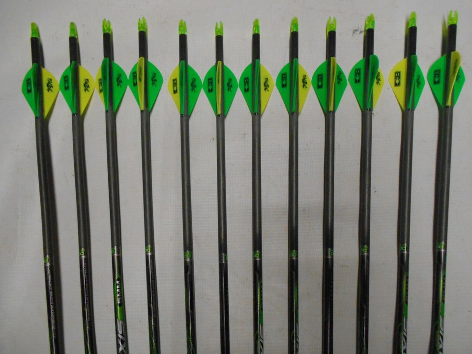 @NEW@ 12- Easton Axis 400 5mm Hunting Carbon Arrows w/ Bohning Blazer ...