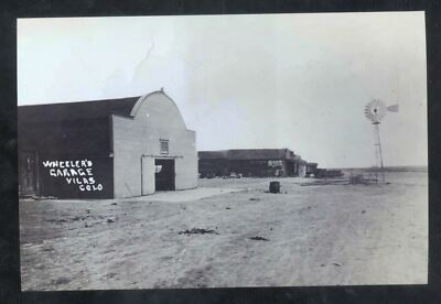 REAL PHOTO VILAS COLORADO WHEELER'S GARAGE WINDMIL DOWNTOWN POSTCARD ...