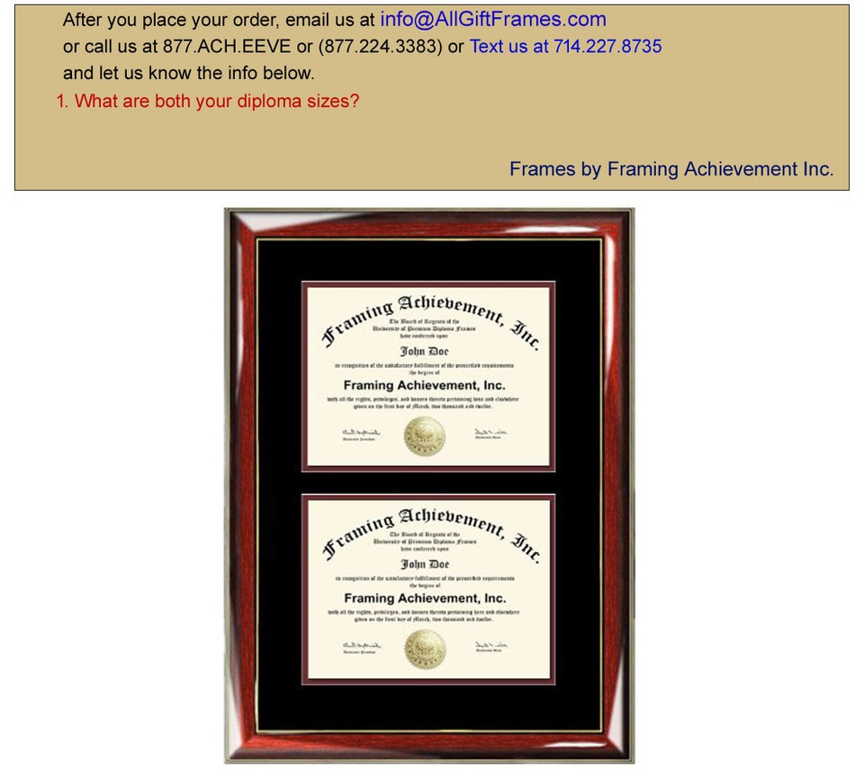 Double Diploma Frame Dual Certificate Frame Two College University ...