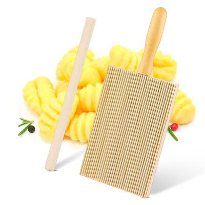 Gnocchi Board Natural Beech Wood Gnocchi Board Paddle with Roller ...