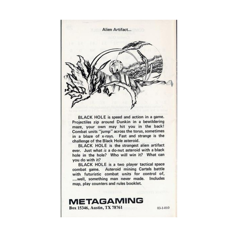 Metagaming MicroGames MicroGame #10 - Black Hole (2nd) Box VG+ | eBay