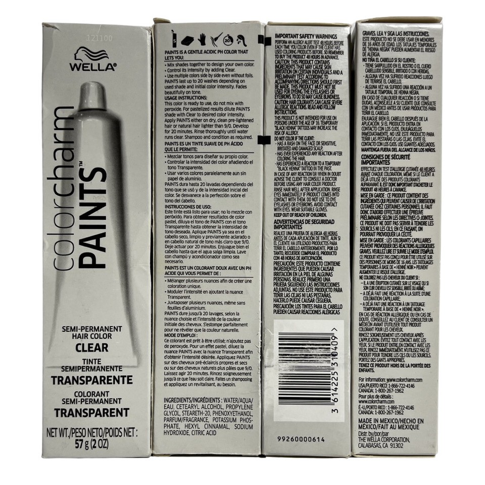 (6) Wella Color Charm Paint Tube Clear 2fl oz - Free Shipping! | eBay