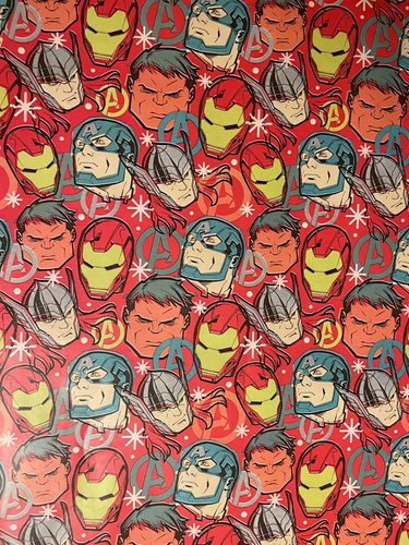 Marvel Avengers Gift Wrapping Paper 2.5 Yards FOLDED Decoupage Hulk ...