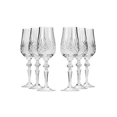 Neman, 7oz Handmade Vintage Russian Crystal Glasses Set of 6, Champagne ...