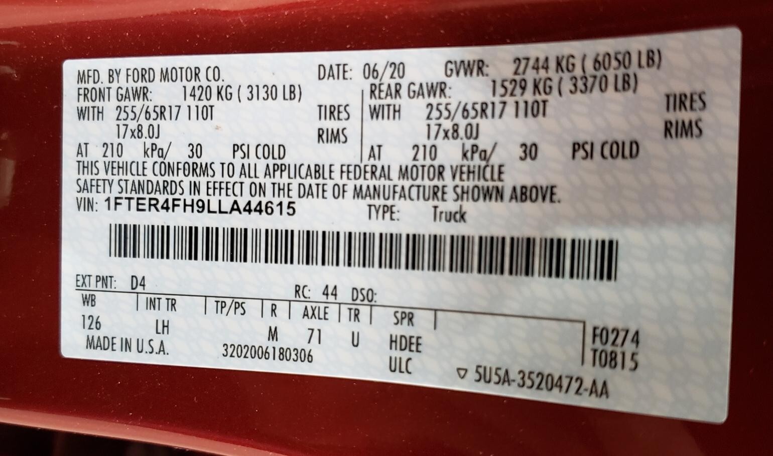 2019-2022 Ford Ranger 3.73 Non-Locking Rear Axle Differential Assy OEM ...