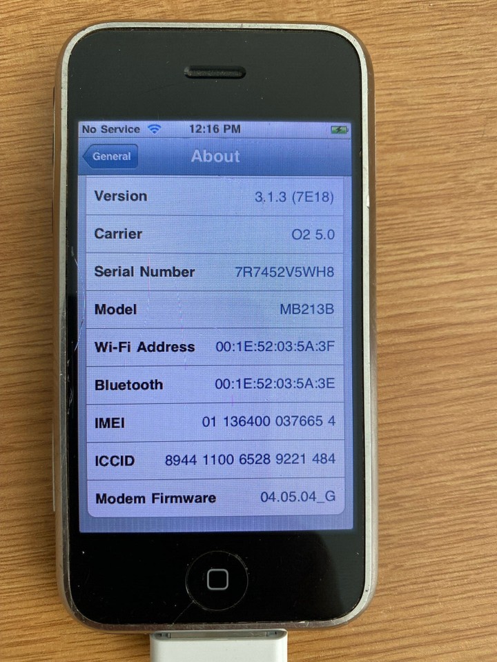 Apple iPhone 1, Year 2007, 8GB 1st Gen Model, A1203 Year 2007! Very ...