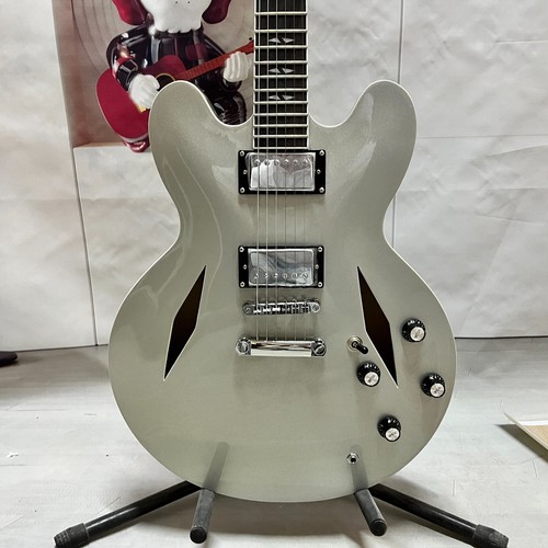 DG-335 silver electric guitar Semi Hollow HH pickup 6 string stock US ...