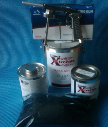 SPRAY IN on BEDLINER KIT, BED LINER Black 1.5 gallon Linerxtreeme GUN 6 ...