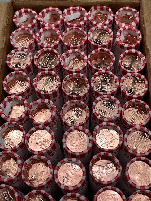 2025 P PENNY FULL BOX LINCOLN CENTS- 50 ROLLS! 🔥 OBW BU RED GEM 🔥LAST ...