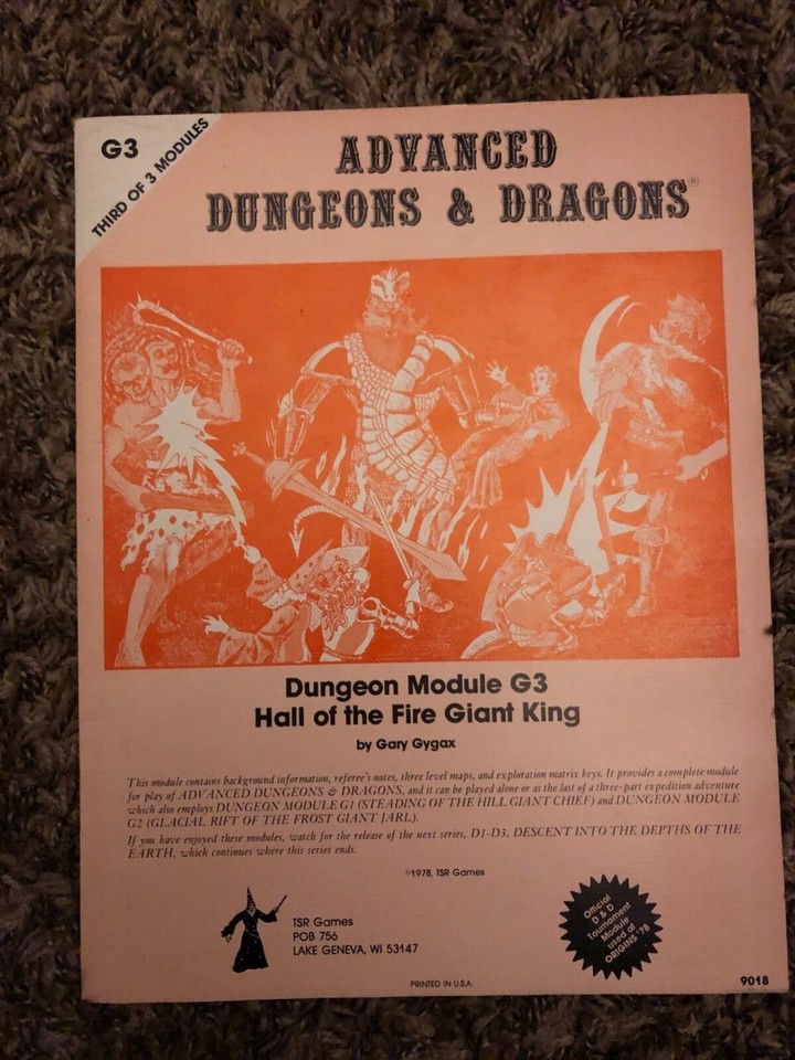Advanced Dungeons and Dragons 1978 D1, D2 and G3 | eBay