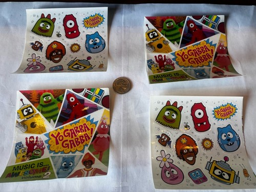 Yo Gabba Gabba! Stickers Original Promo 5" ( lot of 4 )+ free flag ...