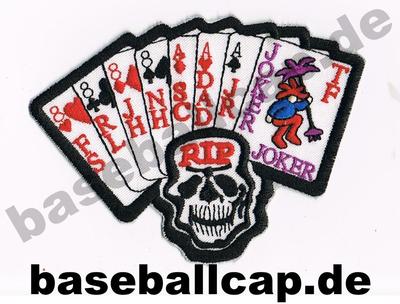 Patch Aufnäher Rip Biker Colour HOT ROD SKULL PIN UP V8 VINTAGE RETRO ...