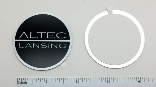 Altec Lansing Speaker Grill Badge Logo Emblem Round Pair Aluminum | eBay